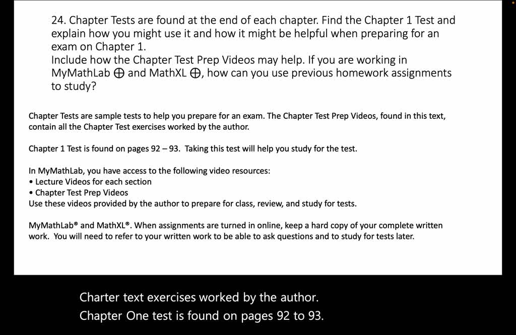 SOLVED:Chapter Tests are found at the end of each chapter. Find the ...
