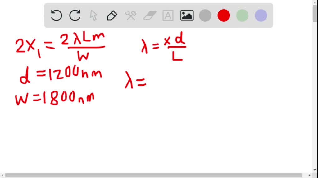 SOLVED:Two slits each of width 1800 nm and separated by the center-to ...