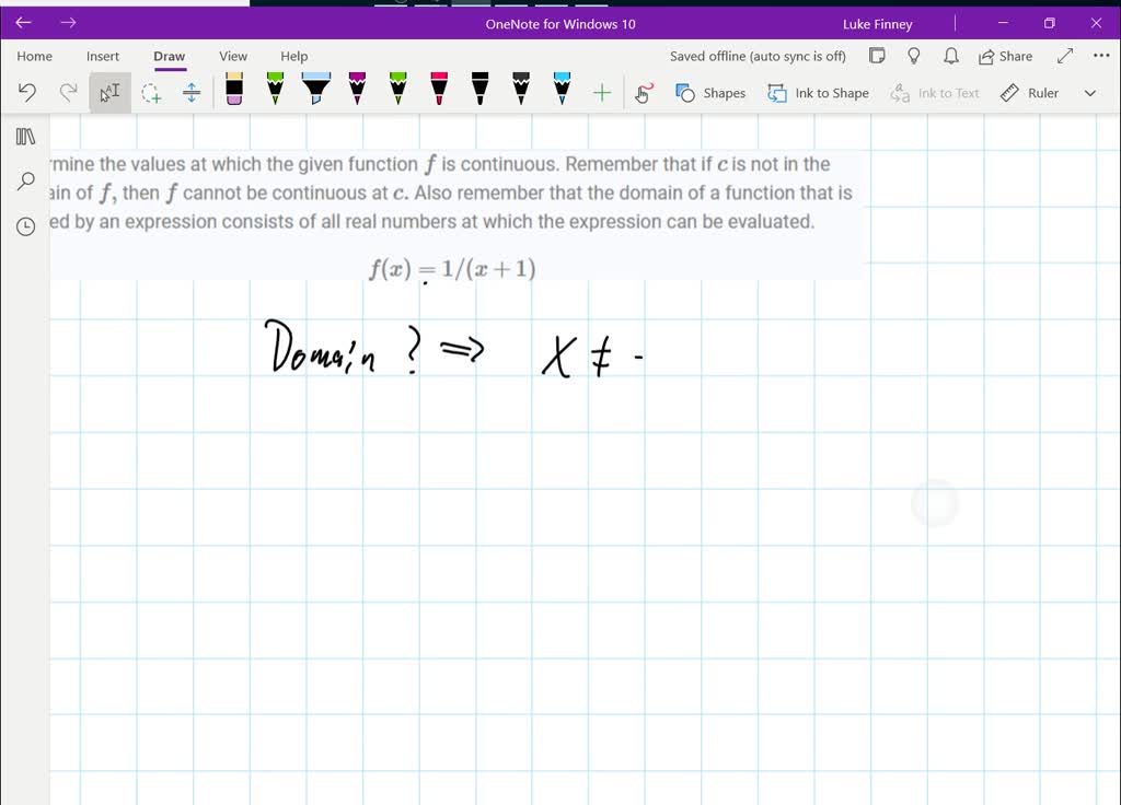 SOLVED:Determine the values at which the given function f is continuous. Remember that if c is ...