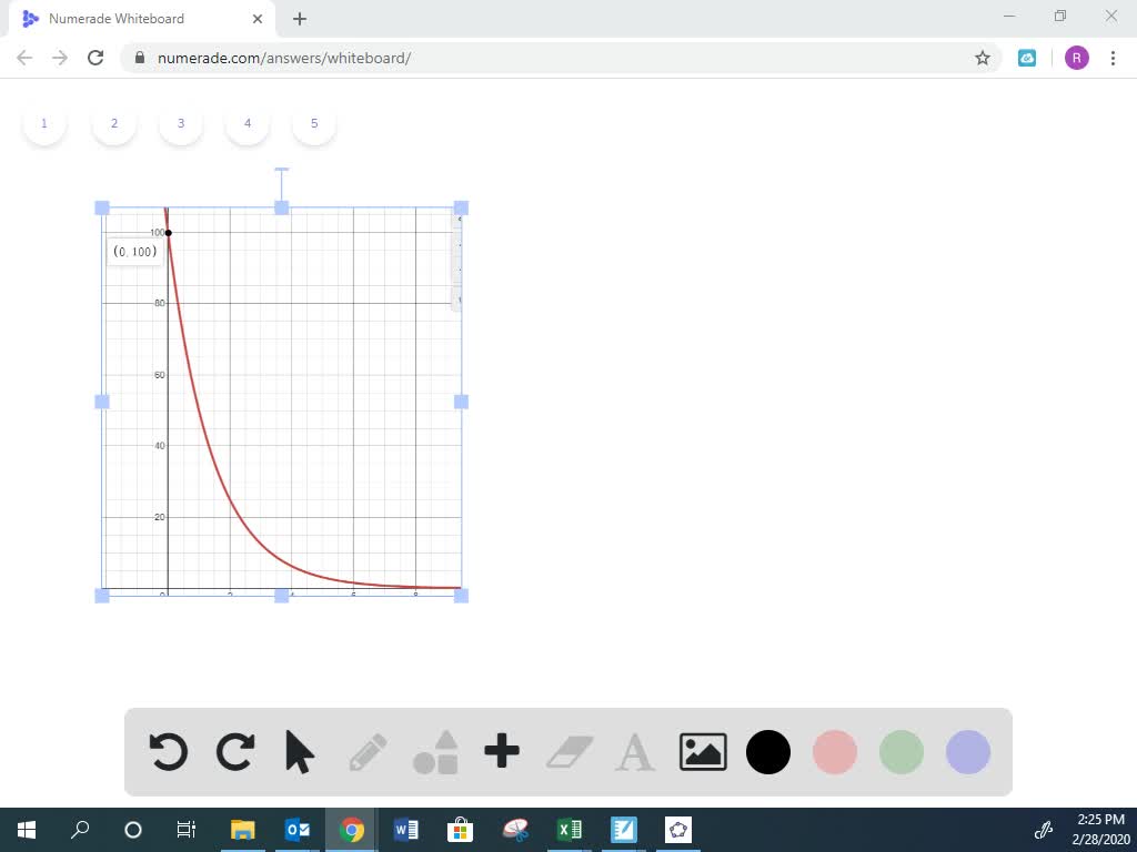 Write an exponential function for each graph. Evaluate the function for ...