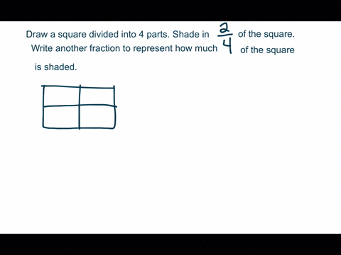 SOLVED:Draw a rectangle divided into 8 equal parts. Shade in (4)/(8) of the rectangle. Write ...