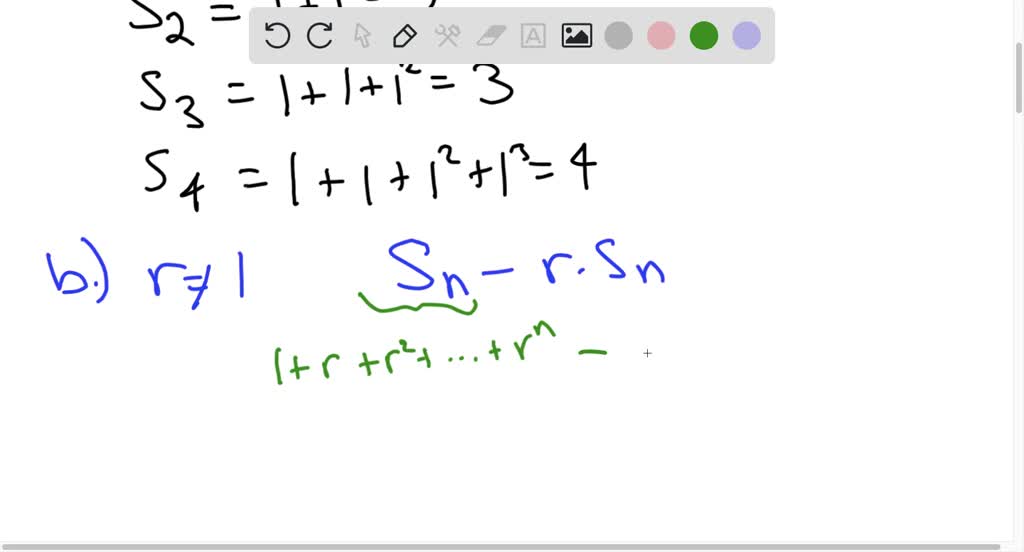 For real number a and positive integer n consider the series and ...
