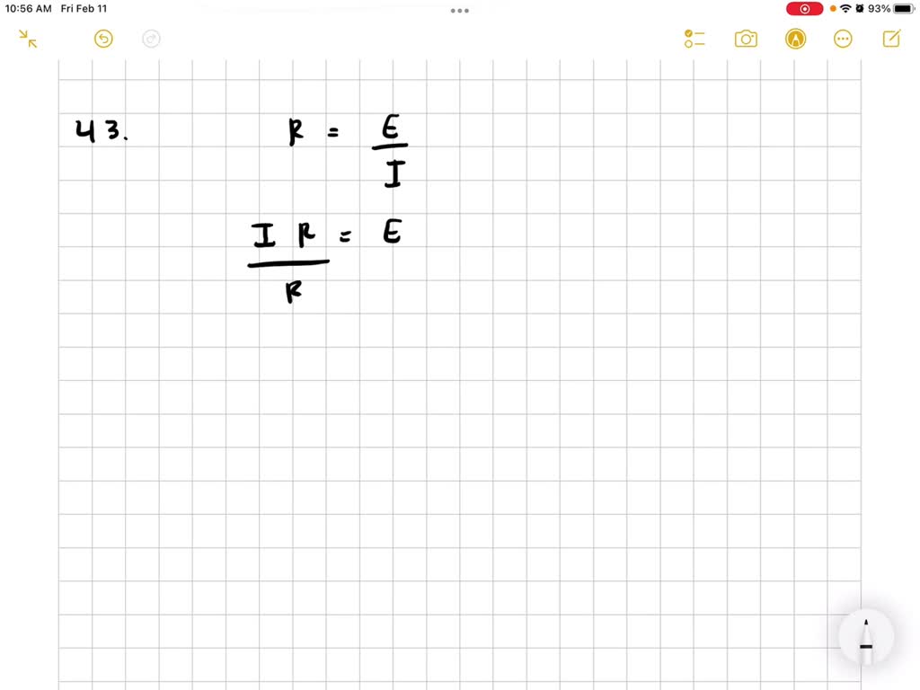 ⏩SOLVED:Ohm's law P=(E^2)/(R) Solve for R . | Numerade