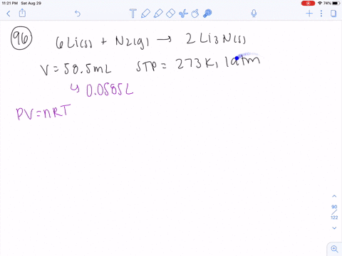 SOLVED:Lithium reacts with nitrogen gas according to the reaction: 6 Li ...