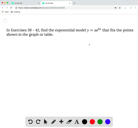 SOLVED:In Exercises 39-42, find the exponential model y=a e^b x that ...