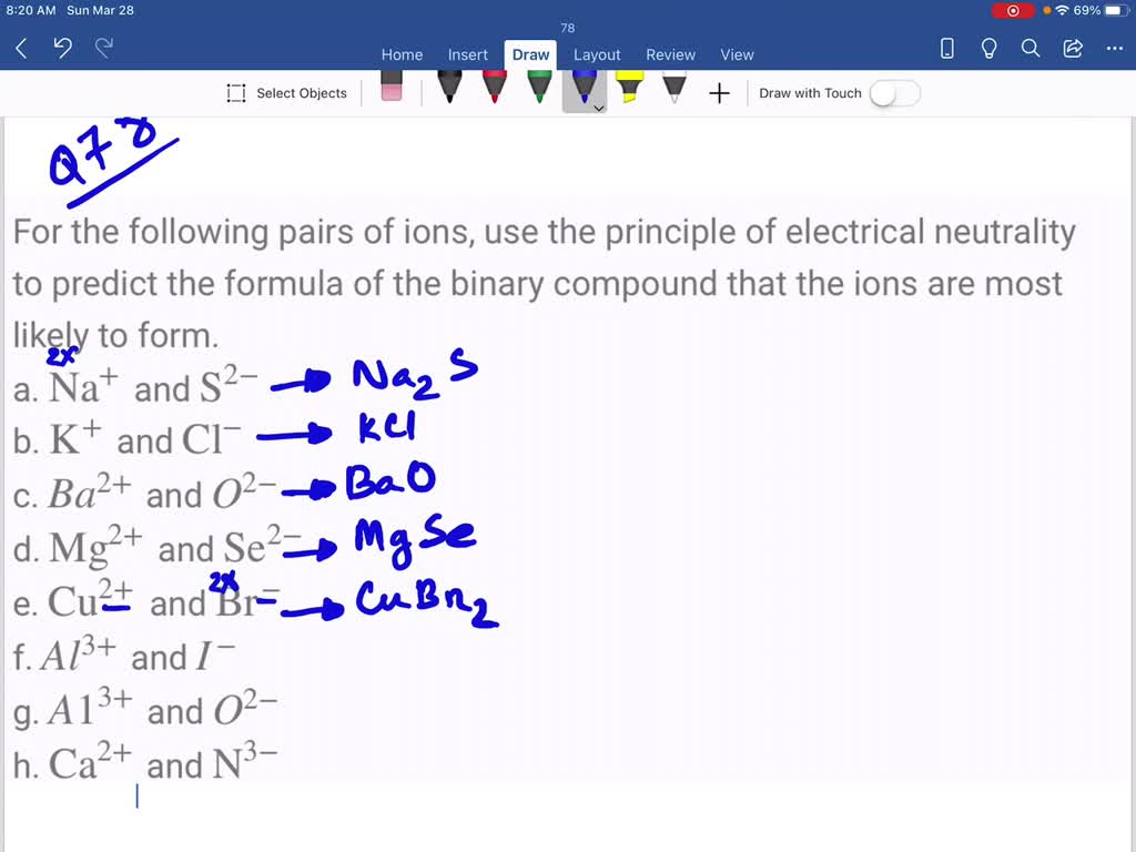 SOLVED:For the following pairs of ions, use the principle of electrical ...