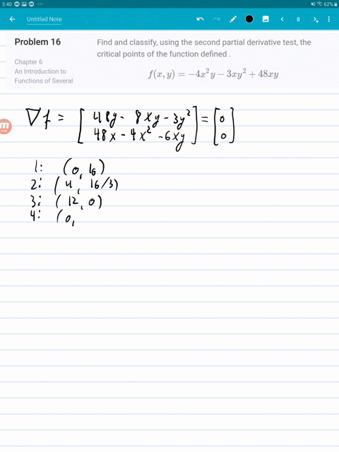 SOLVED:Find and classify, using the second partial derivative test, the ...