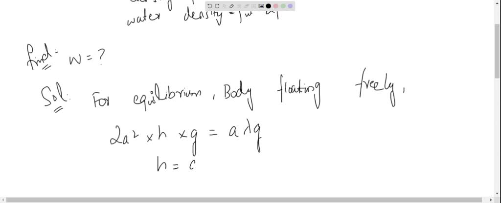 SOLVED:A square raft of mass m and side L sits in water of specific ...