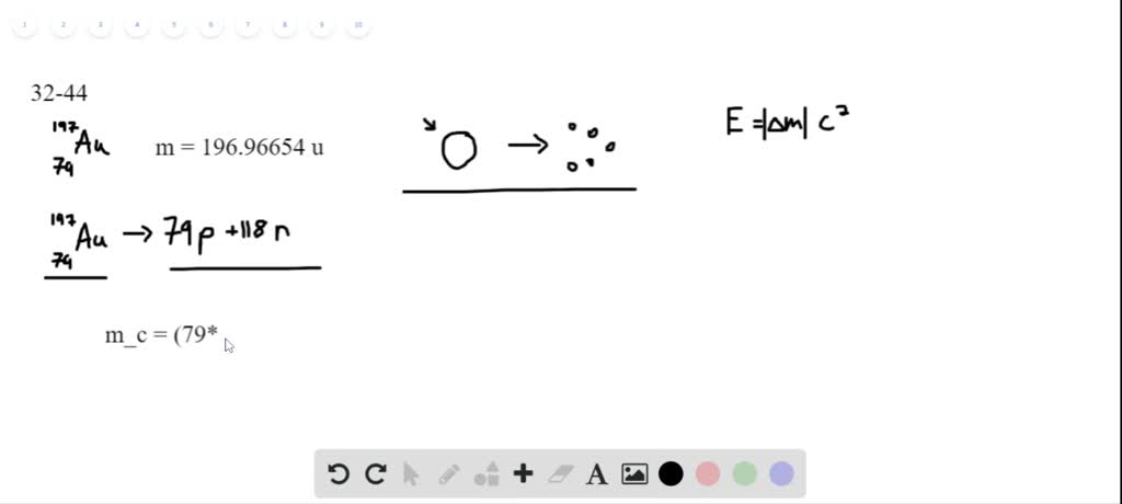 SOLVED:The atomic mass of gold-197 is 196.96654 u. How much energy is ...