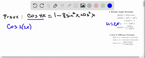 SOLVED:In Exercises 15–22, prove the identity. cos4 x=1-8 sin^2 x cos^2 x