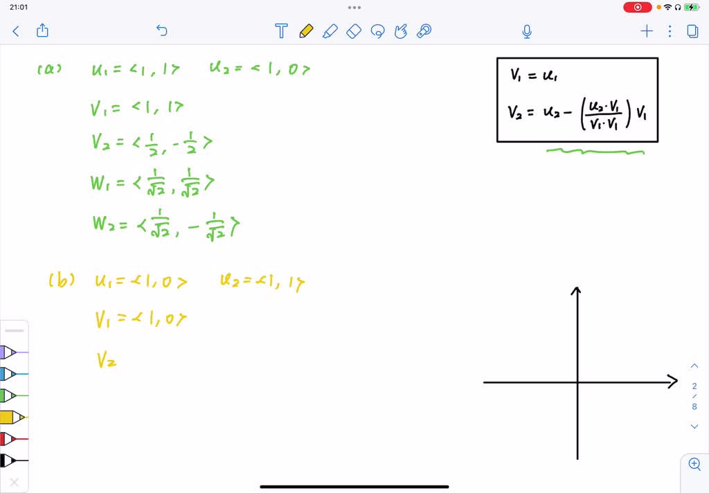 Solvedin Each Case Use The Gram Schmidt Algorithm To Convert The Given Basis B Of V Into An 