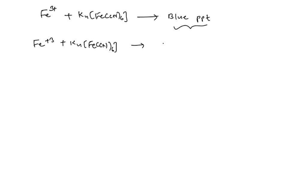 ⏩SOLVED:Ferric iron forms a prussian blue coloured precipitate with ...