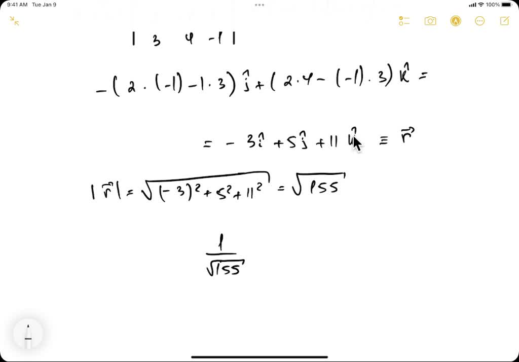 SOLVED Find A Unit Vector Perpendicular To The Plane Of The Two Vectors