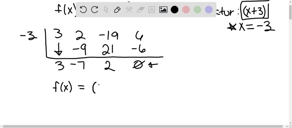 Solved A Verify The Given Factors Of The Function F B Find The Remaining Factors Of F C