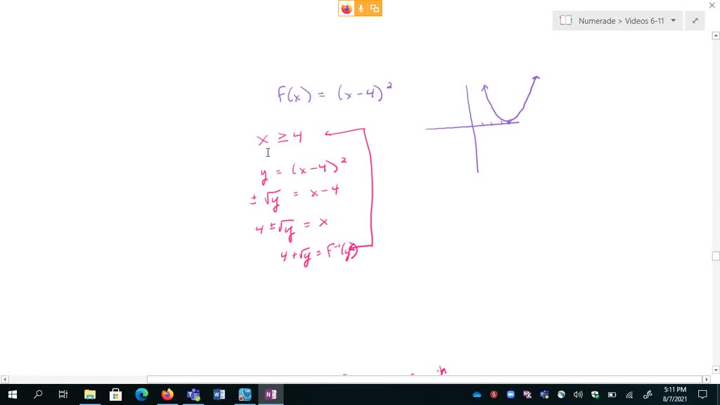Solved For Each Function Find A Domain On Which The Function Is One