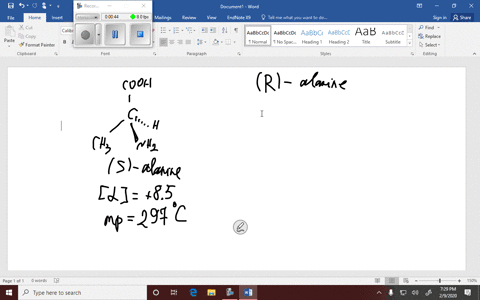 ⏩SOLVED:The amino acid (S)-alanine has the physical characteristics ...
