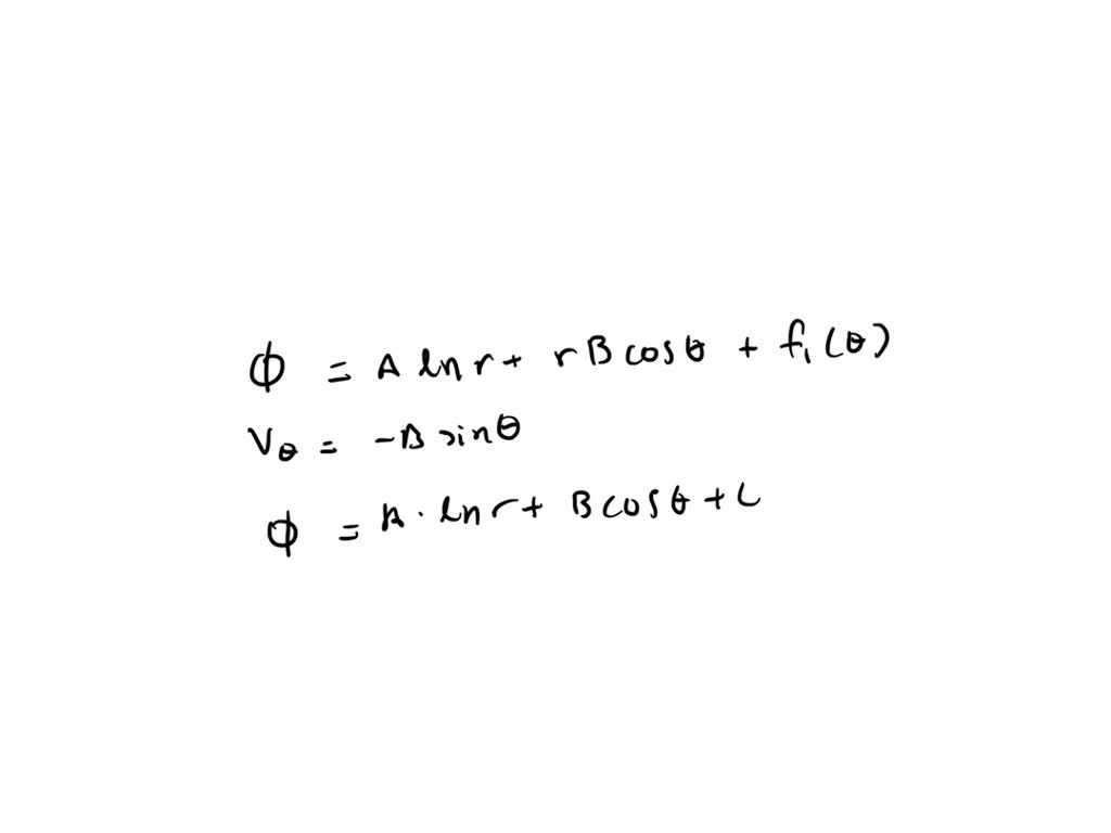 SOLVED: A certain flow field is described by the stream function ψ=A θ ...