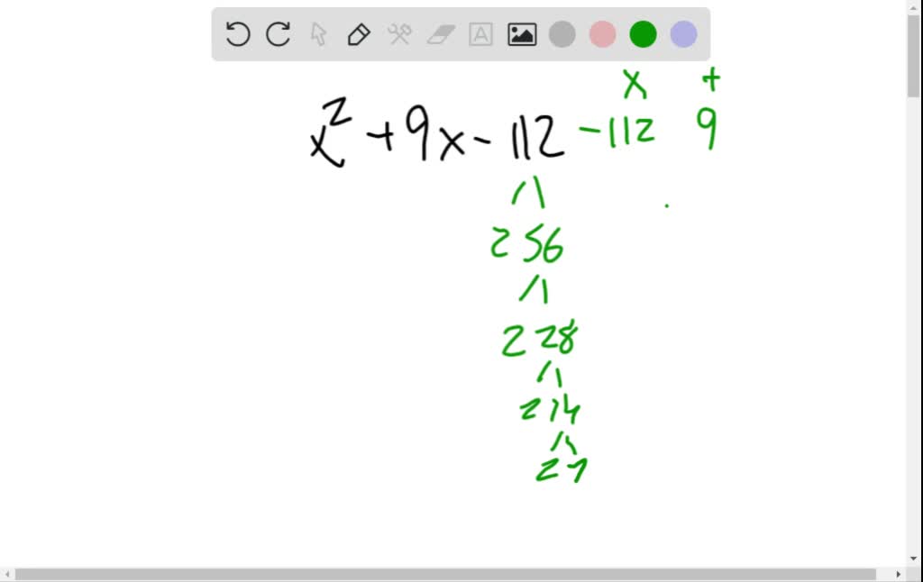 SOLVED For Exercises 7 To 75 Factor X 2 9 X 112