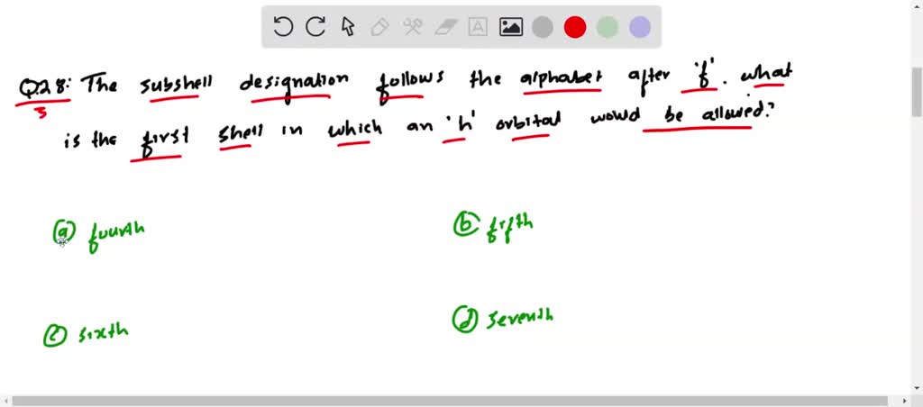 SOLVED:The subshell designations follows the alphabet after ' f^'. What ...