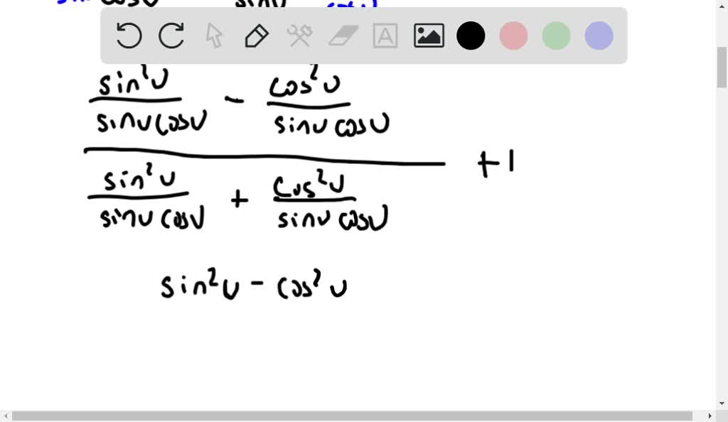 SOLVED:Establish each identity. (tanu-cotu)/(tanu+cotu)+1=2 sin^2 u