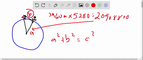 SOLVED:Use the facts that the radius of Earth is 3960 miles and 1 mile ...