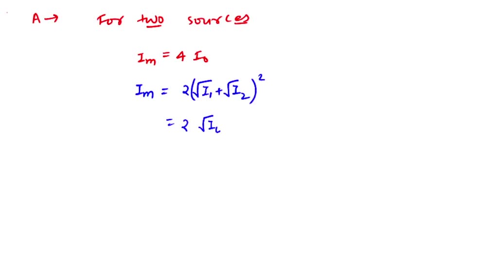 Assertion: For two identical sources, the maximum intensity in ...