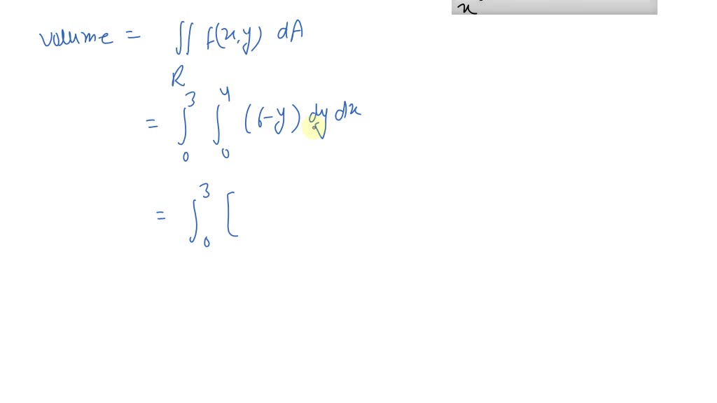 SOLVED:Use a double integral to find the volume of the solid shown in the figure. CAN'T COPY THE ...