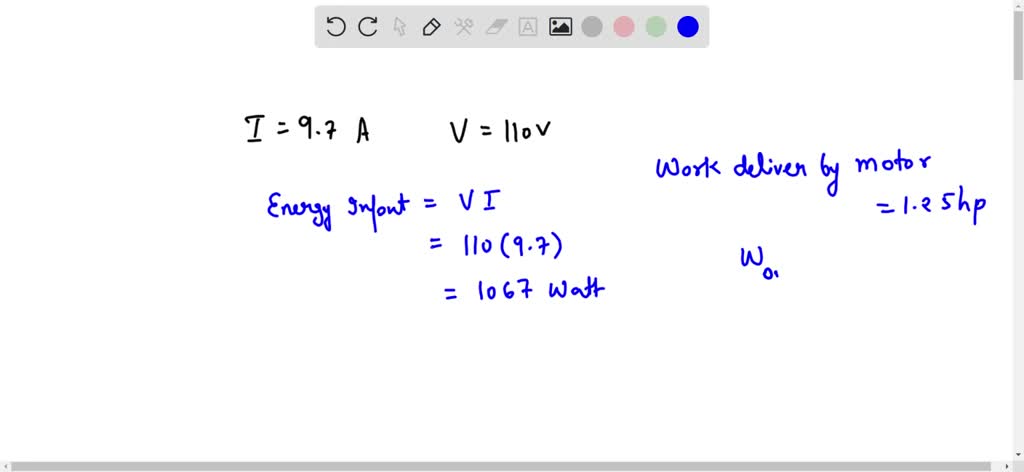 ⏩SOLVED:An electric motor under steady load draws 9.7 amperes at 110 ...