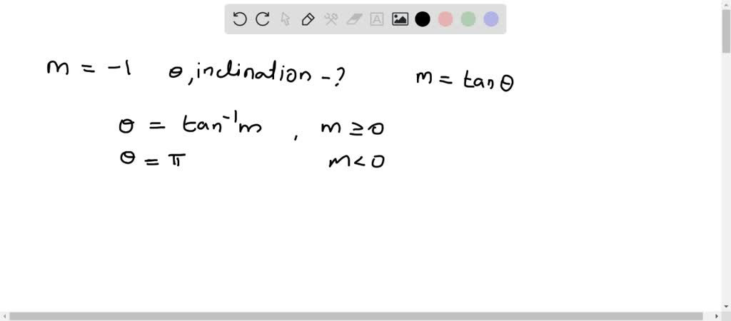 SOLVED:Find the inclination θ(in radians and degrees) of the line with ...