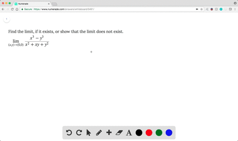 SOLVED:Find the limit, if it exists, or show that the limit does not exist. lim(x, y) →(0, 0) x ...