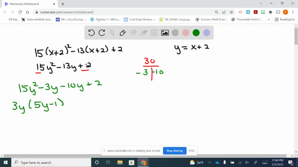 ⏩SOLVED:Consider the following approach to factoring the problem … | Numerade