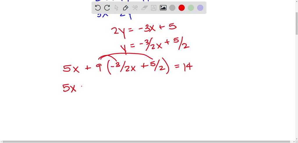 SOLVED:Solve using any method. (5 x+9 y-14=03 x+2 y-5=0 SOLVED:Solve using any method. (5 x+9 y-14=03 x+2 y-5=0