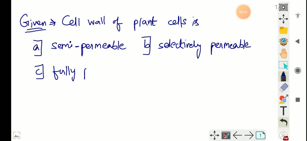SOLVED:Cell wall of plant cells is (a) semi-permeable (b) selectively ...