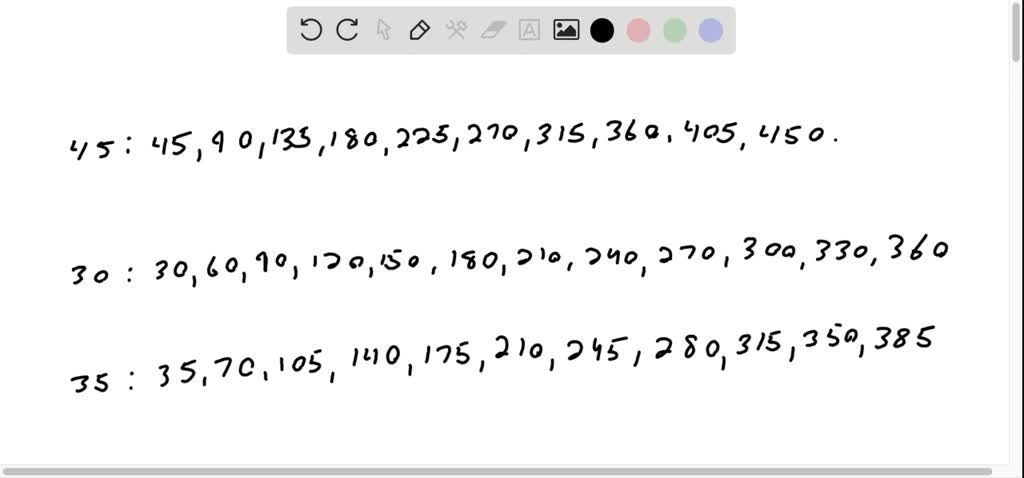 SOLVED:Find the least common multiple (LCM) of each set of numbers. 45 ... SOLVED:Find the least common multiple (LCM) of each set of numbers. 45 ...