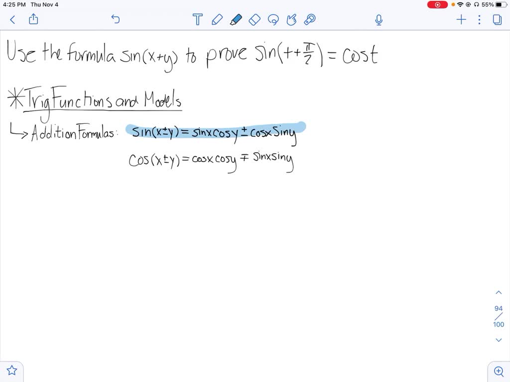 SOLVED:Based on the addition formulas: sin(x+y)=sinx cosy+cosx siny sin(x-y)=sinx cosy-cosx siny ...