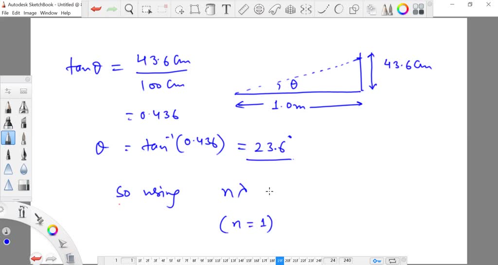 SOLVED: FIGURE P22.45 shows the interference pattern on a screen 1.0 m ...
