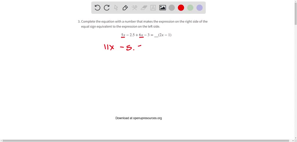 Complete the equation with a number that makes the expression on the ...