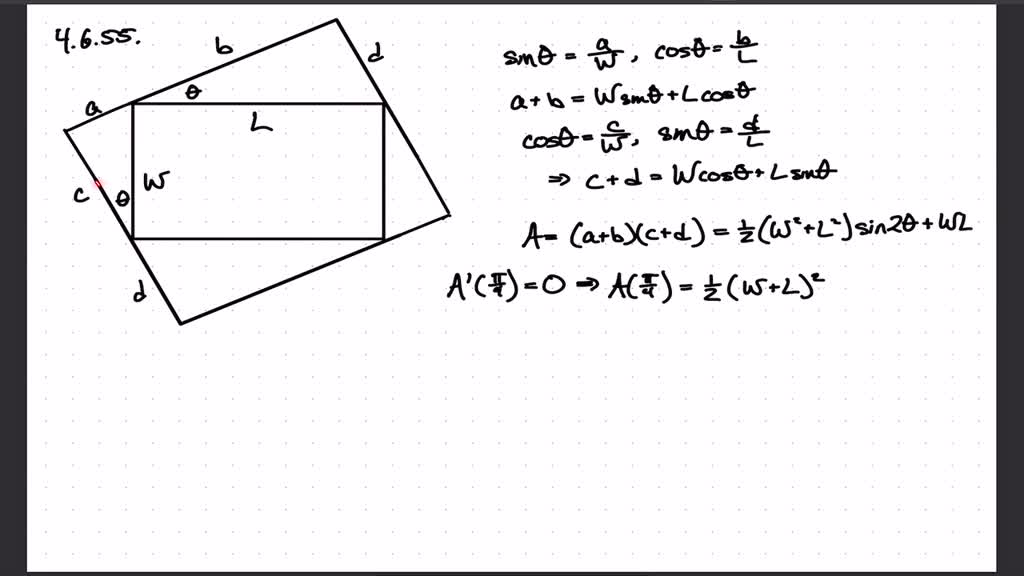 Solved Find The Maximum Area Of A Rectangle That Can Be Circumscribed About A Given Rectangle