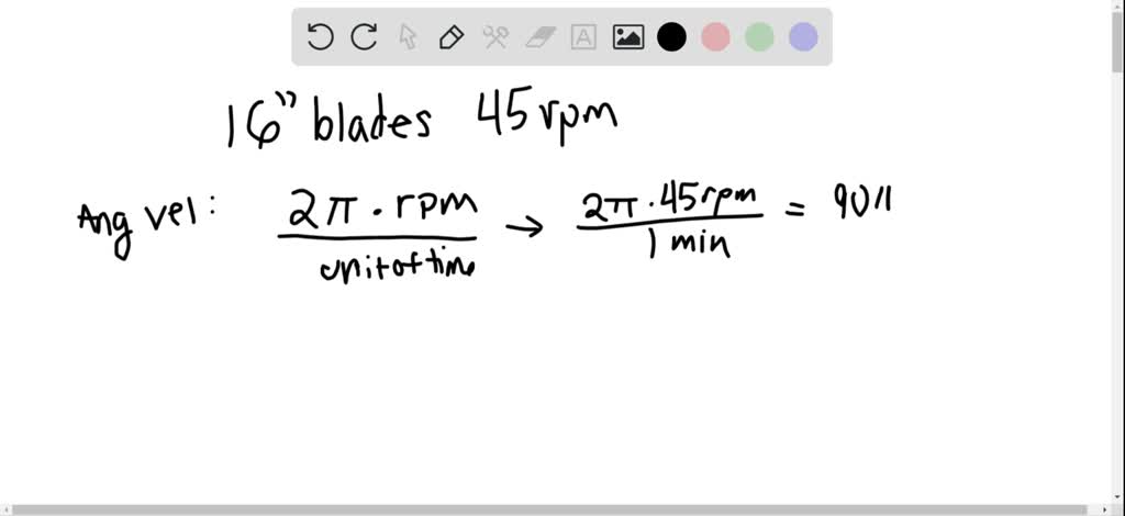 SOLVED:A ceiling fan with 16 -in. blades rotates at 45 rpm. (a) Find ...