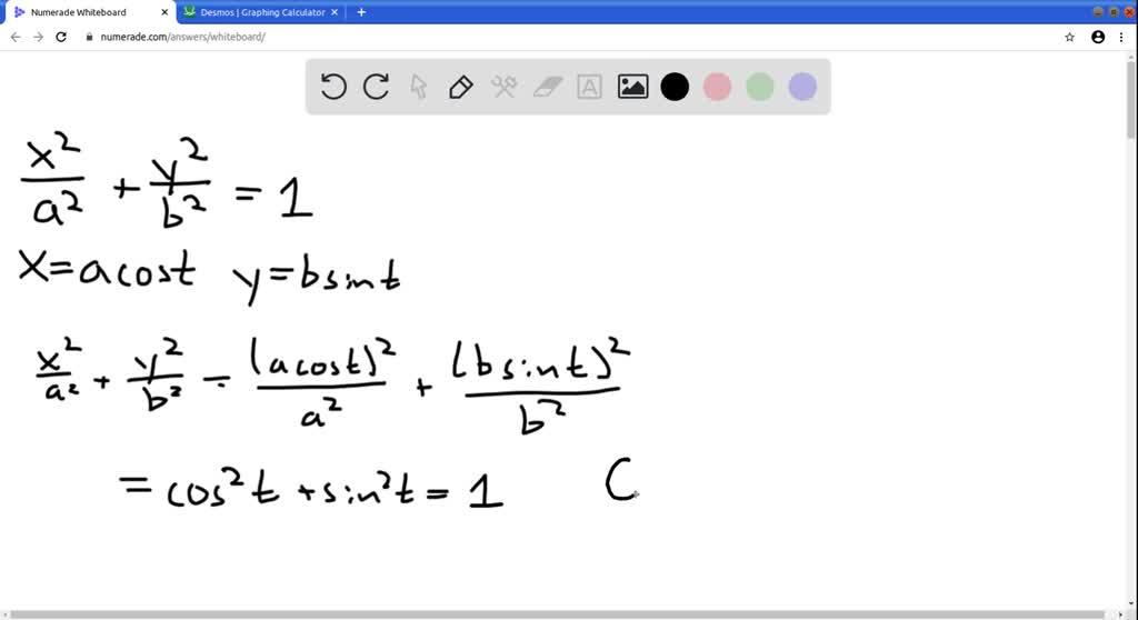 SOLVED:(a) Find parametric equations for the ellipse x^2 / a^2+y^2 / b^2=1 . [Hint: Modify the ...
