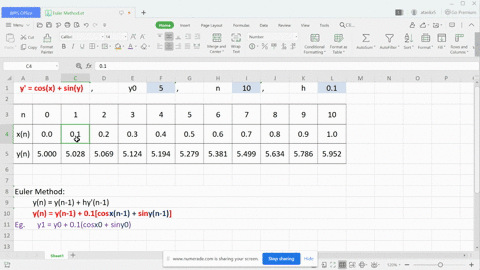 SOLVED:In Exercises 73-78 , use Euler's Method to make a table of values for the approximate ...