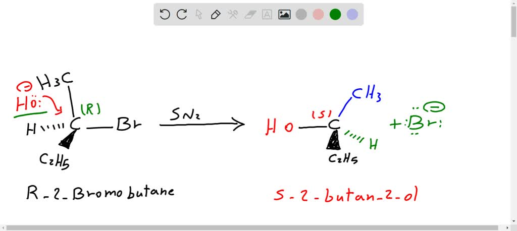 SOLVED: show the product(s) of the sn2 reaction of (2R)-2-bromobutane ...