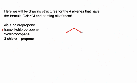 SOLVED:Draw structures for the four alkenes that have the formula C3 H5 ...