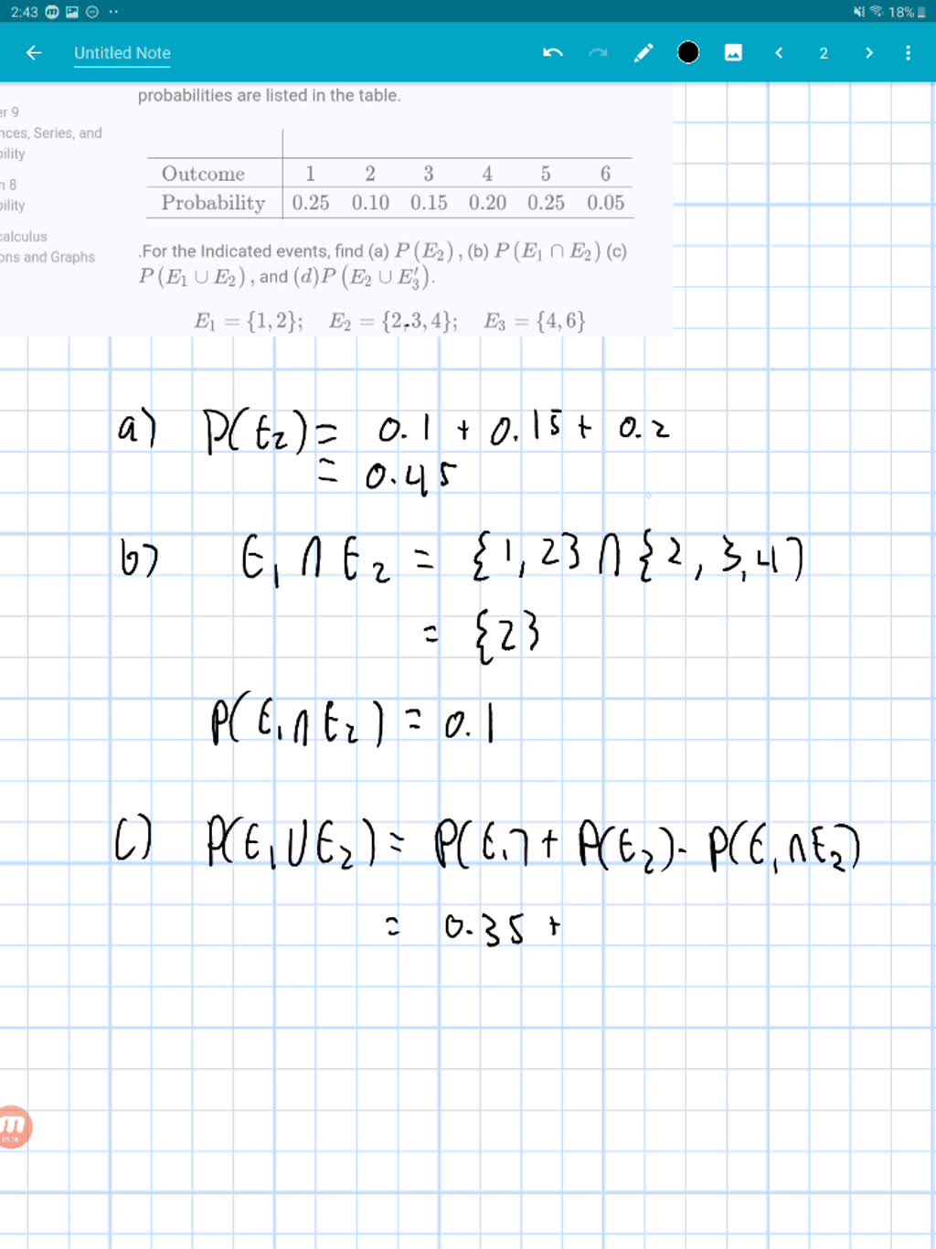 SOLVED:The outcomes 1,2, …, 6 of an experiment and their probabilities ...