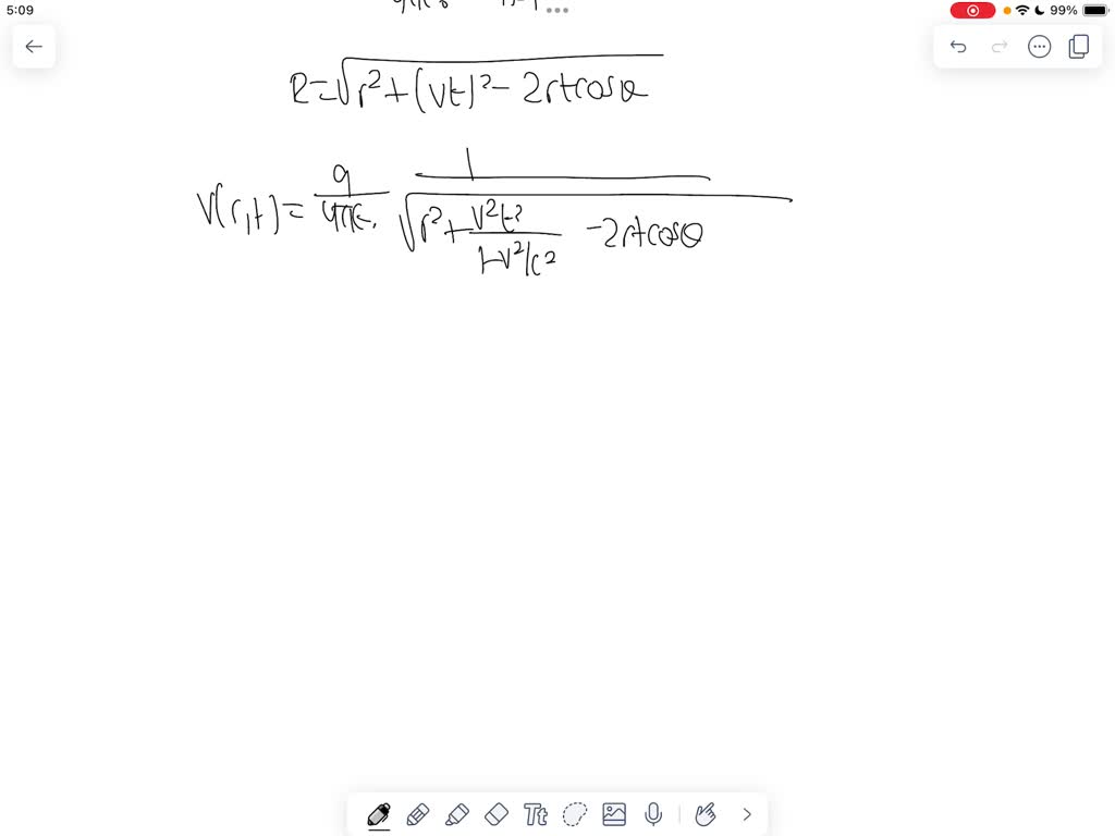 SOLVED: The relations of the retarded position and velocity to the ...