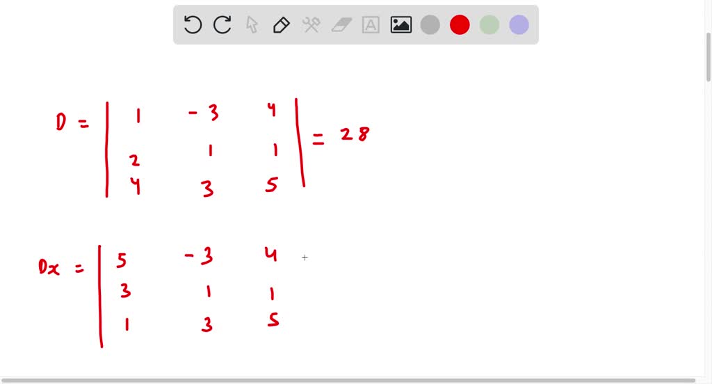 SOLVED:Use determinants to solve completely: { x-3 y+4 z-5=0 2 x+y+z-3 ... SOLVED:Use determinants to solve completely: { x-3 y+4 z-5=0 2 x+y+z-3 ...