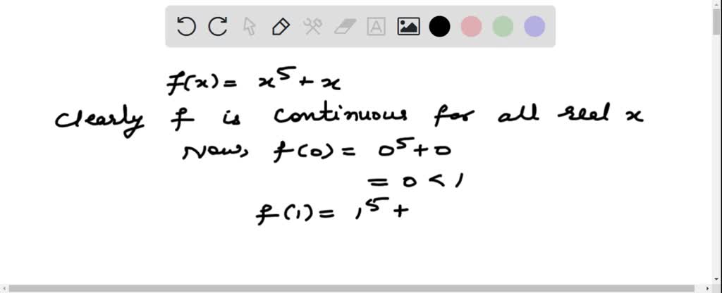 SOLVED: Show that the equation x^5+x=5 has exactly one real solution ...