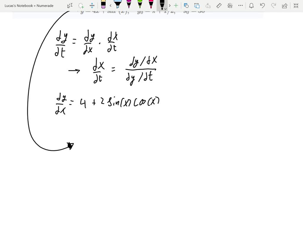 SOLVED:The variable y is given as a function of x, which depends on t. The values y0 and s0 of ...
