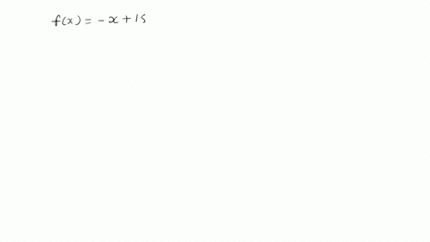 SOLVED:Find the zero of the linear function. f(x)=-x+15