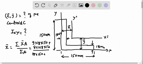 SOLVED:Determine the location (x̅, y̅) to the centroid C of the angle's ...